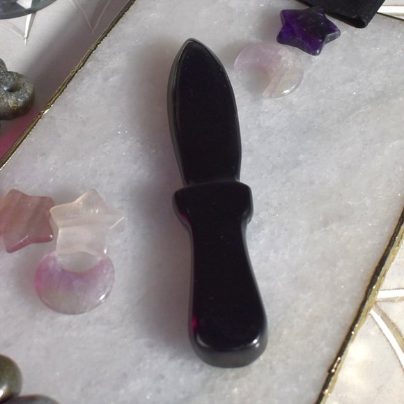 Wiccan, Pagan, Ceremony, Ritual, Knife | Accents | Black Obsidian ...